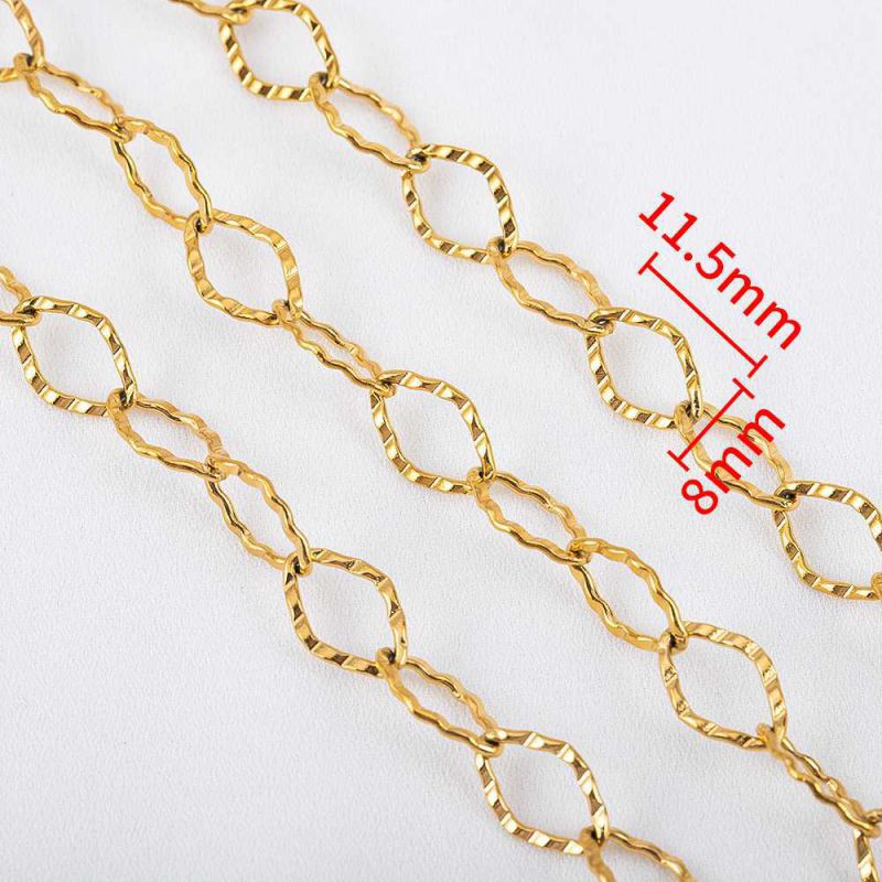 Fashion Embossed Chain-8x11.5mm Stainless Steel Geometric Diy Chain [1m ...